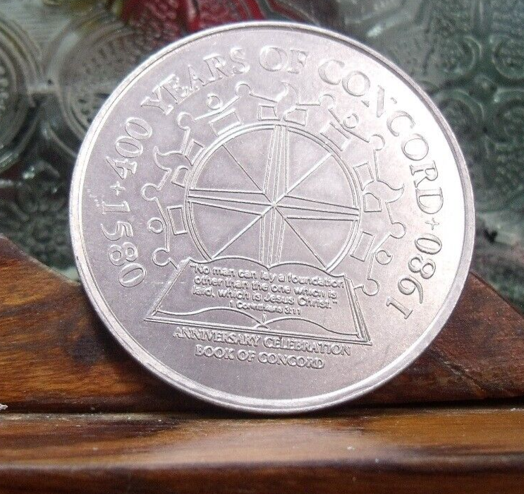 450 YEARS OF FAITH CONCORD 1580 1980 MEDAL - TOKEN | eBay