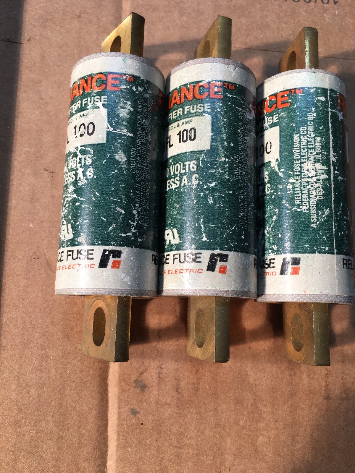 Lot of 3) Reliance RFL100 -- 750V Rectifier Fuse 100 Amp ABB | eBay