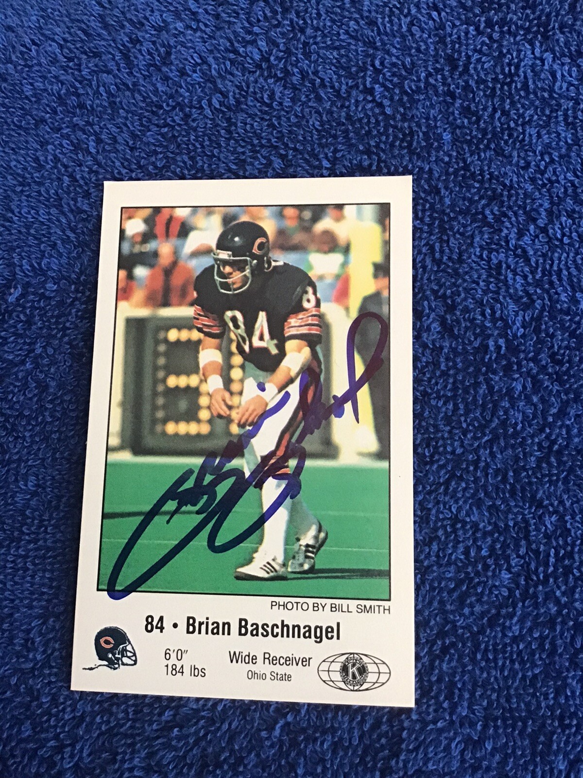 CHICAGO BEARS/ OHIO STATE BRIAN BASCHNAGEL AUTOGRAPHED KIWANIS CLUB ...