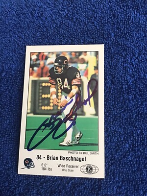 CHICAGO BEARS/ OHIO STATE BRIAN BASCHNAGEL AUTOGRAPHED KIWANIS CLUB ...