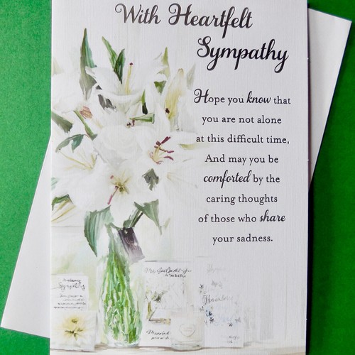 With Heartfelt Sympathy Card Long message Verse Condolence Bereavement ...