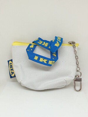 1 x Rare IKEA KNÖLIG Bag Small Keychain Zipper Coin Bag Key Ring Blue ...