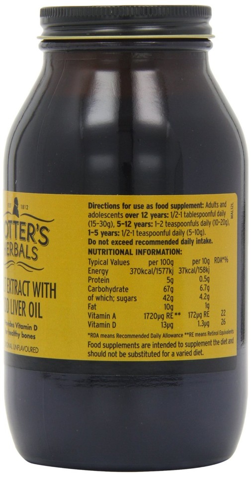 Potters Potter Malt Extract and Cod Liver Oil 650g 5014734000606| eBay