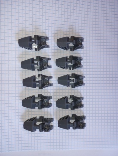 10 Lego 62386 Bionicle Dark Bluish Gray Flat Top Socket Foot Feet Ball ...