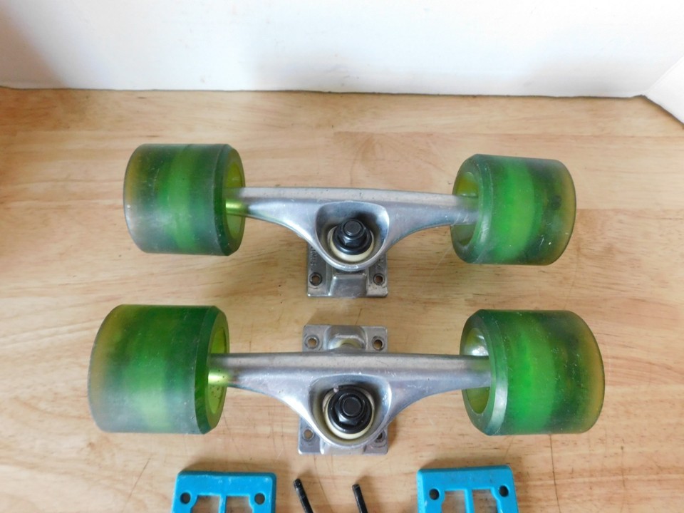 Vintage Kryptonics Green Skateboard Long Board Wheels Trucks & Riser ...