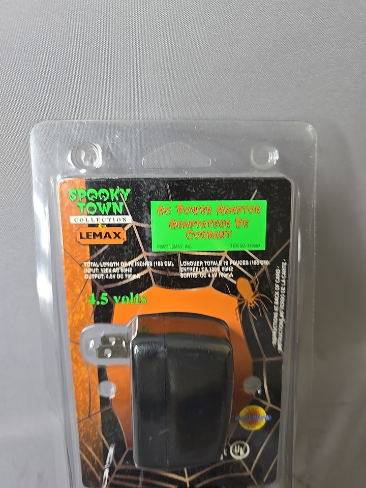 New Lemax 4.5v AC Power Cord Adapter Spooky Town Halloween Village | eBay