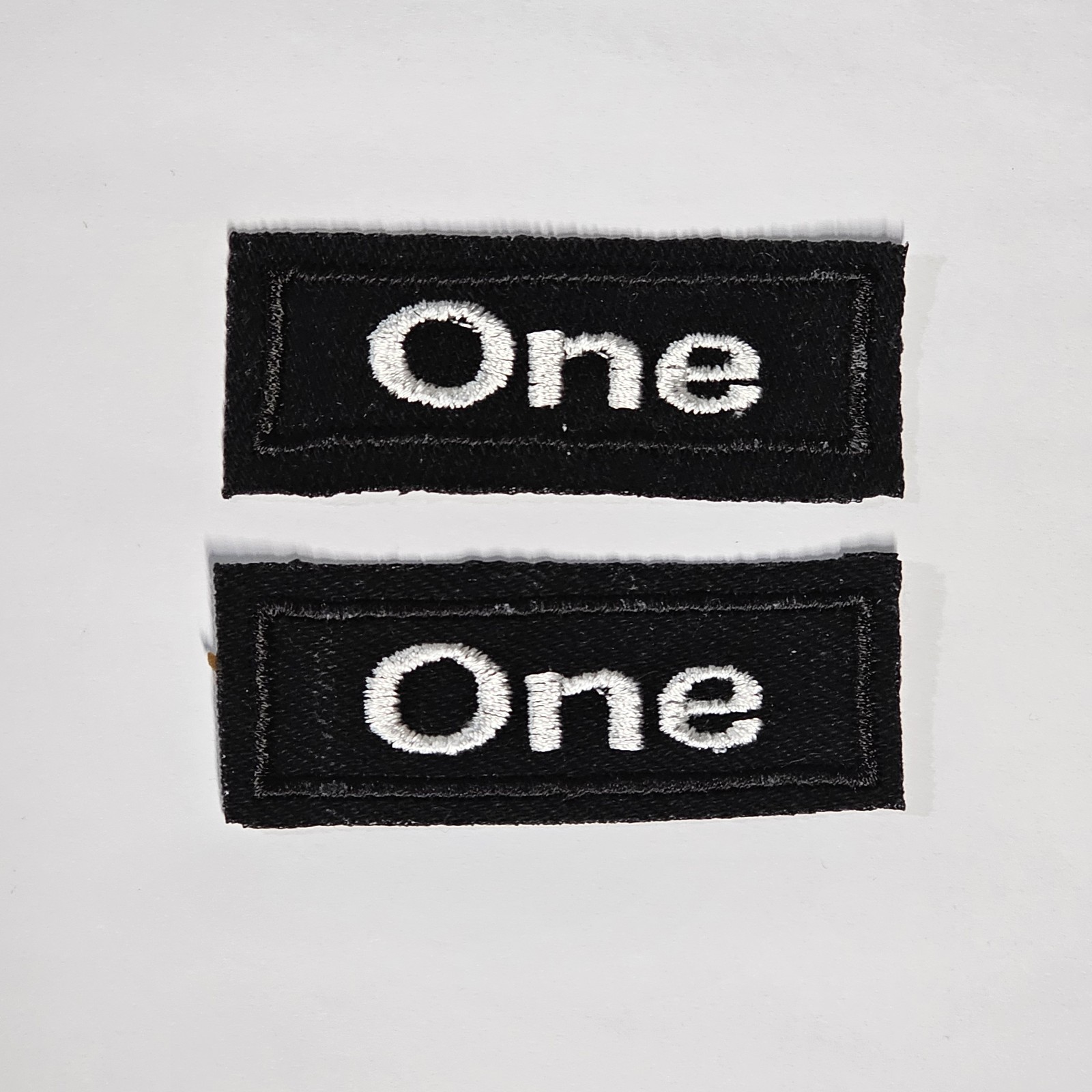 Number 1 One Patch Black w White Border Embroidered Iron On / Sew On 1. ...