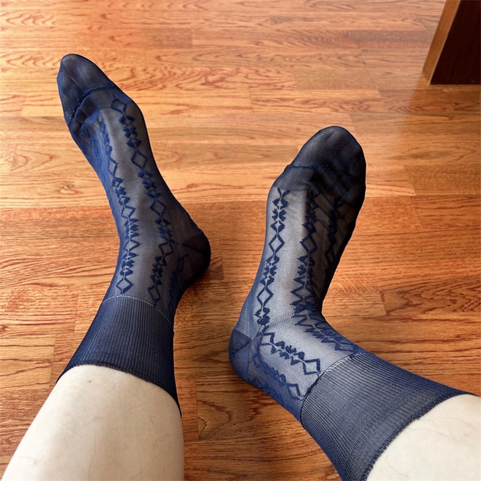 Mens Dress Socks Office Wear Breathable Nylon Socks Casual Dress Socks ...