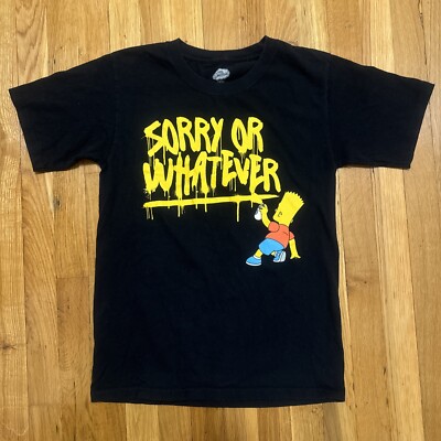 Sorry Or Whatever Bart Simpson Double Sided Tee - Black- Size XS | eBay