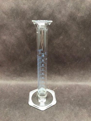 KIMAX EXAX 10mL Glass TD Blue Single Scale Graduated Cylinder 20025-10 ...