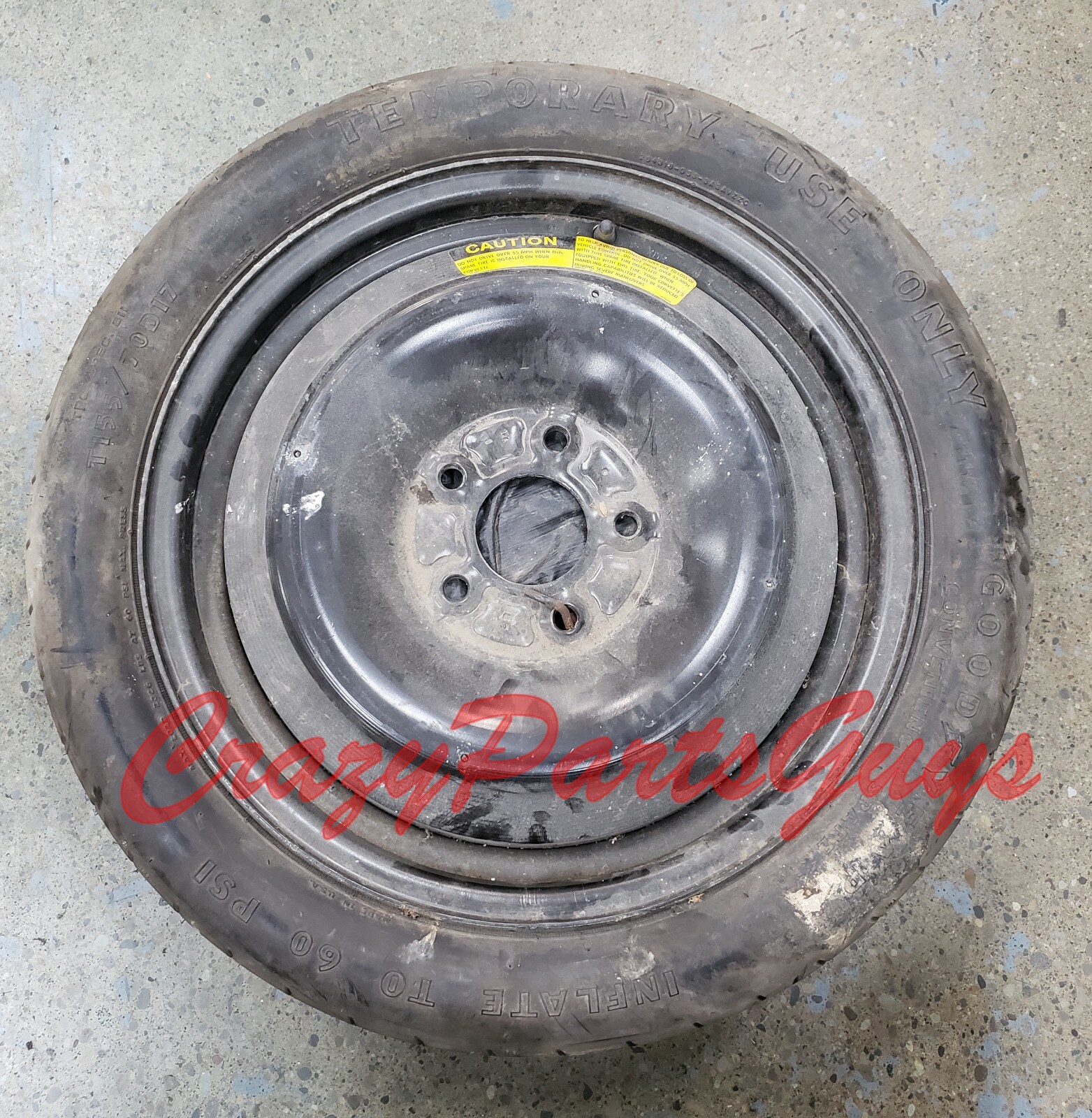 2012-2016 Emergency Spare Tire Goodyear T155 70 D17 Donut Wheel 5 Lug ...