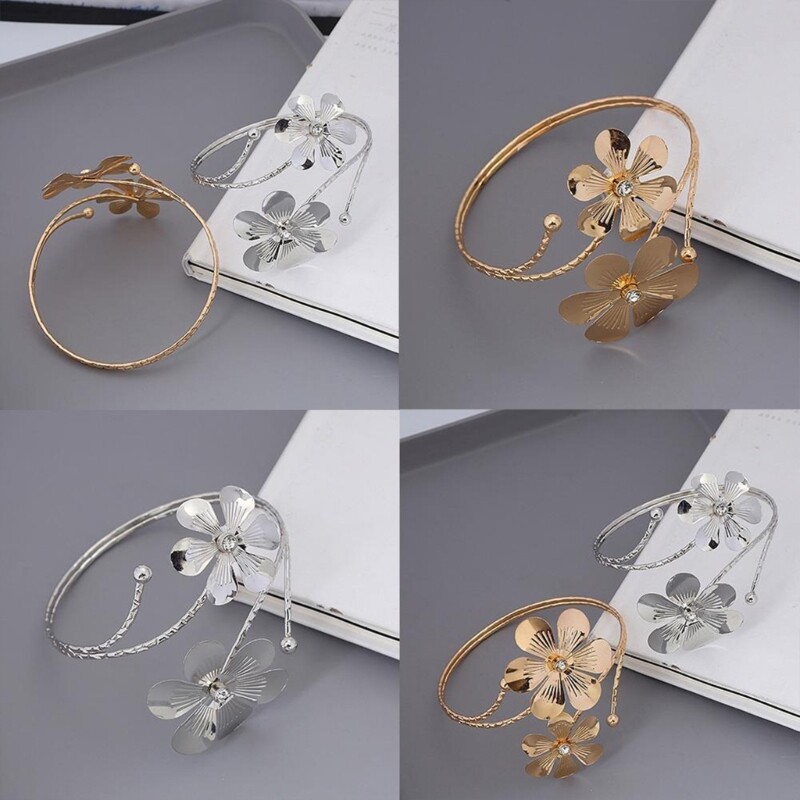 Flower Armlet Fashion Upper Armband Open Arm CuffBracelet Female Body ...