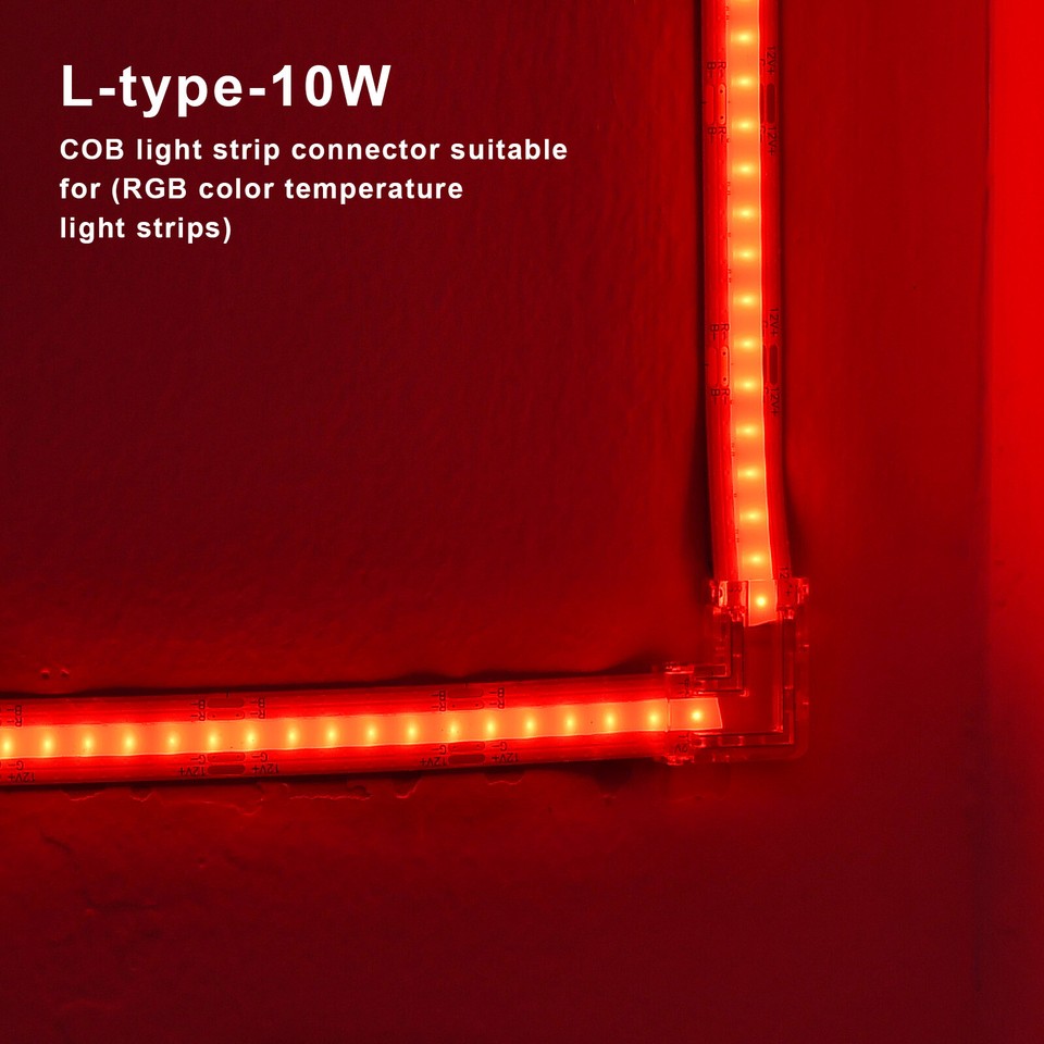 2/4-Pin RGB LED Strip Straight/L-Shape Solderless Connectors For COB ...