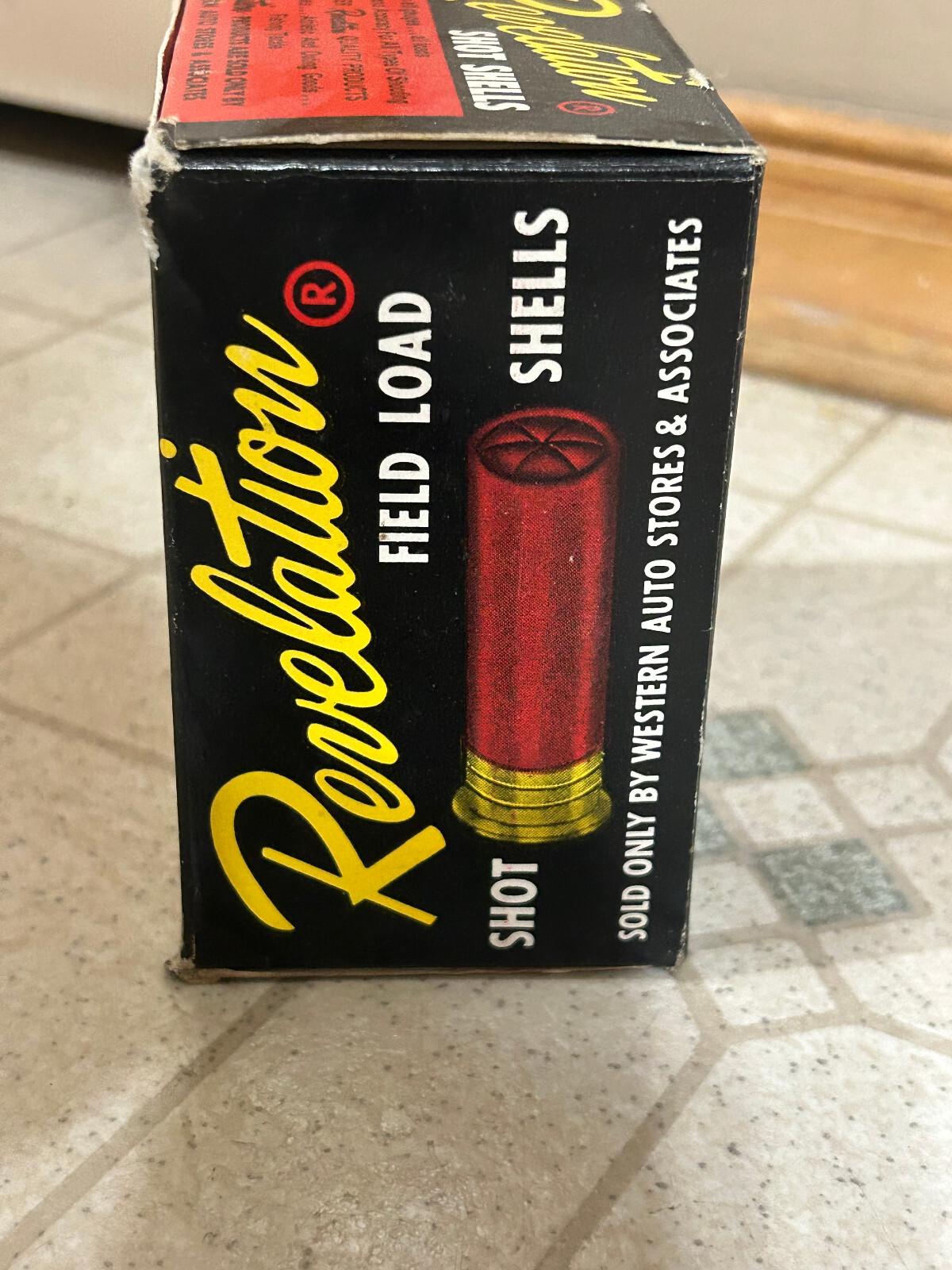 VINTAGE SHOT GUN AMMO WESTERN AUTO SUPPLY REVELATION 12 GA BOX EMPTY ...
