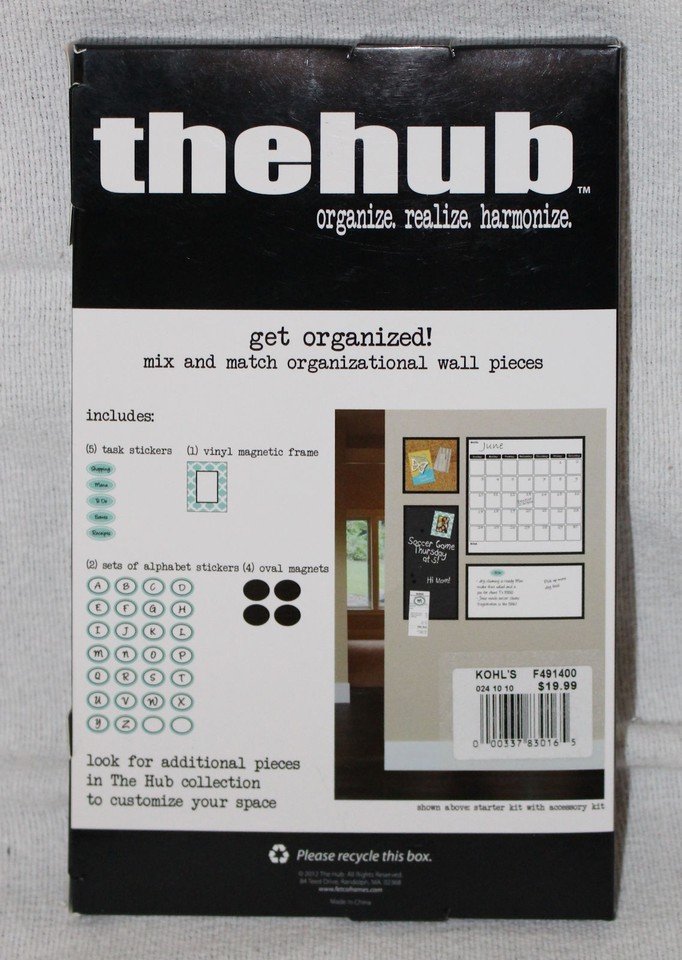 The Hub Organizer Accessory Pack Magnetic Photo Frame Alphabet To Do ...