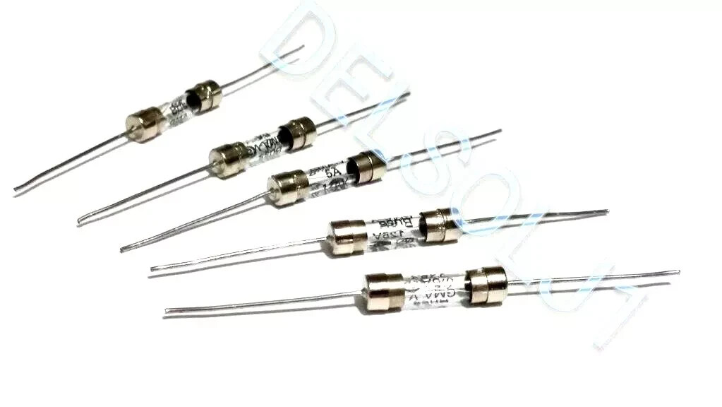 LOT OF 5 GMA-V-5A BUSS BUSSMANN FUSES GMAV5A 125V 5mm x 20mm FAST BLOW ...