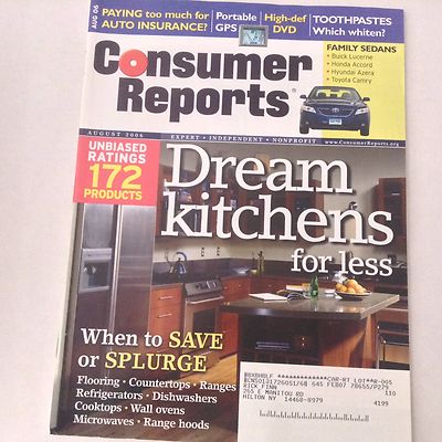 Consumer Reports Magazine Dream Kitchens For Less August 2006 ...