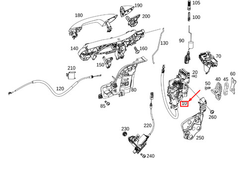 NEW MERCEDES-BENZ E C238 FRONT LEFT DOOR LOCK LHD A0997200701 ORIGINAL ...