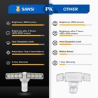 36W LED Security Light Motion Sensor 3600lm Dusk to Dawn Area Safety ...