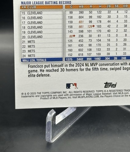 FRANCISCO LINDOR 2025 Topps Series 1 SPRING TRAINING #350 | eBay