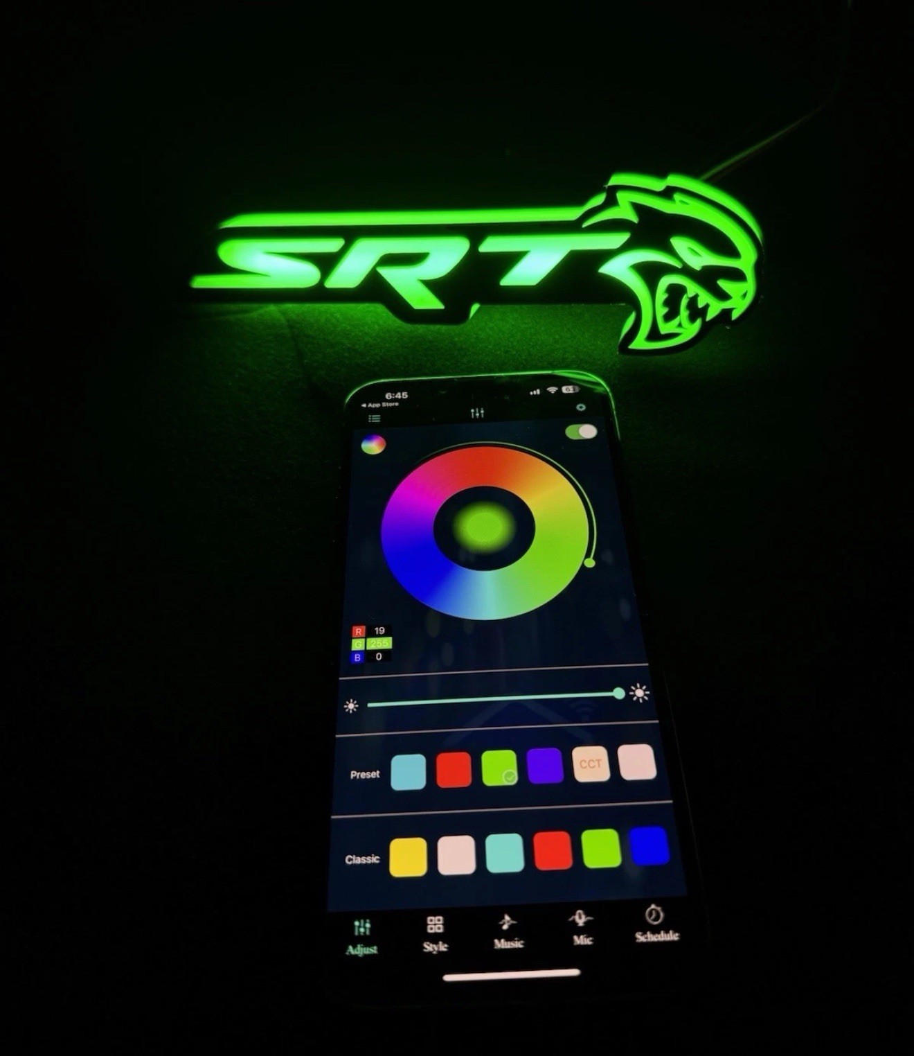 SRT Hellcat Front Grille Badge/Emblem Light Up Led RGBw Bluetooth ...