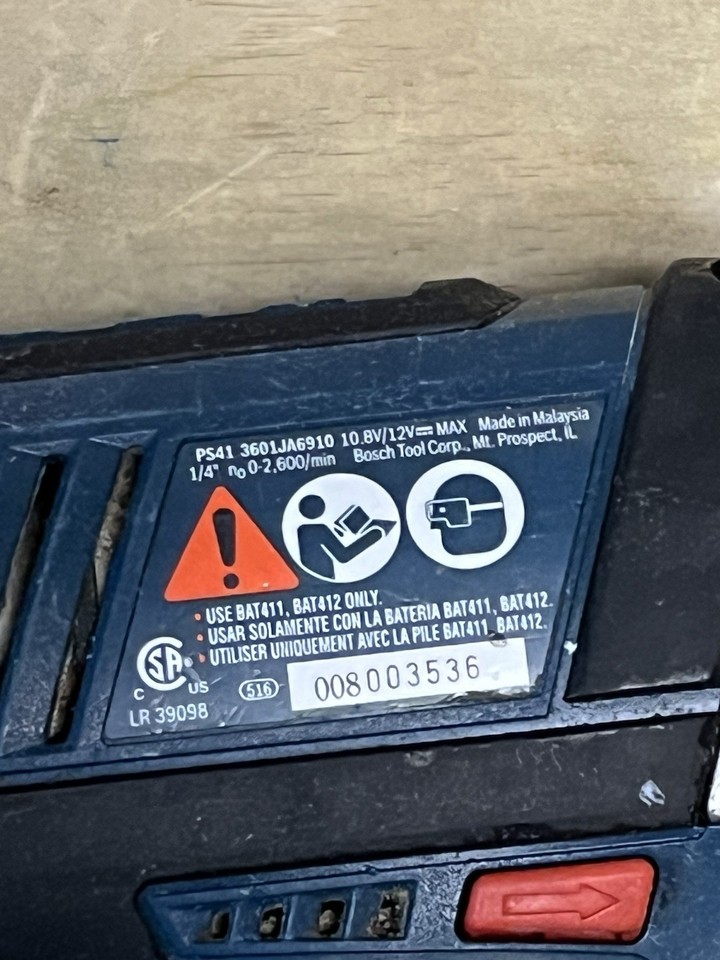 BOSCH PS41 12V Max 1/4-Inch Hex Impact Driver Kit with Battery ...