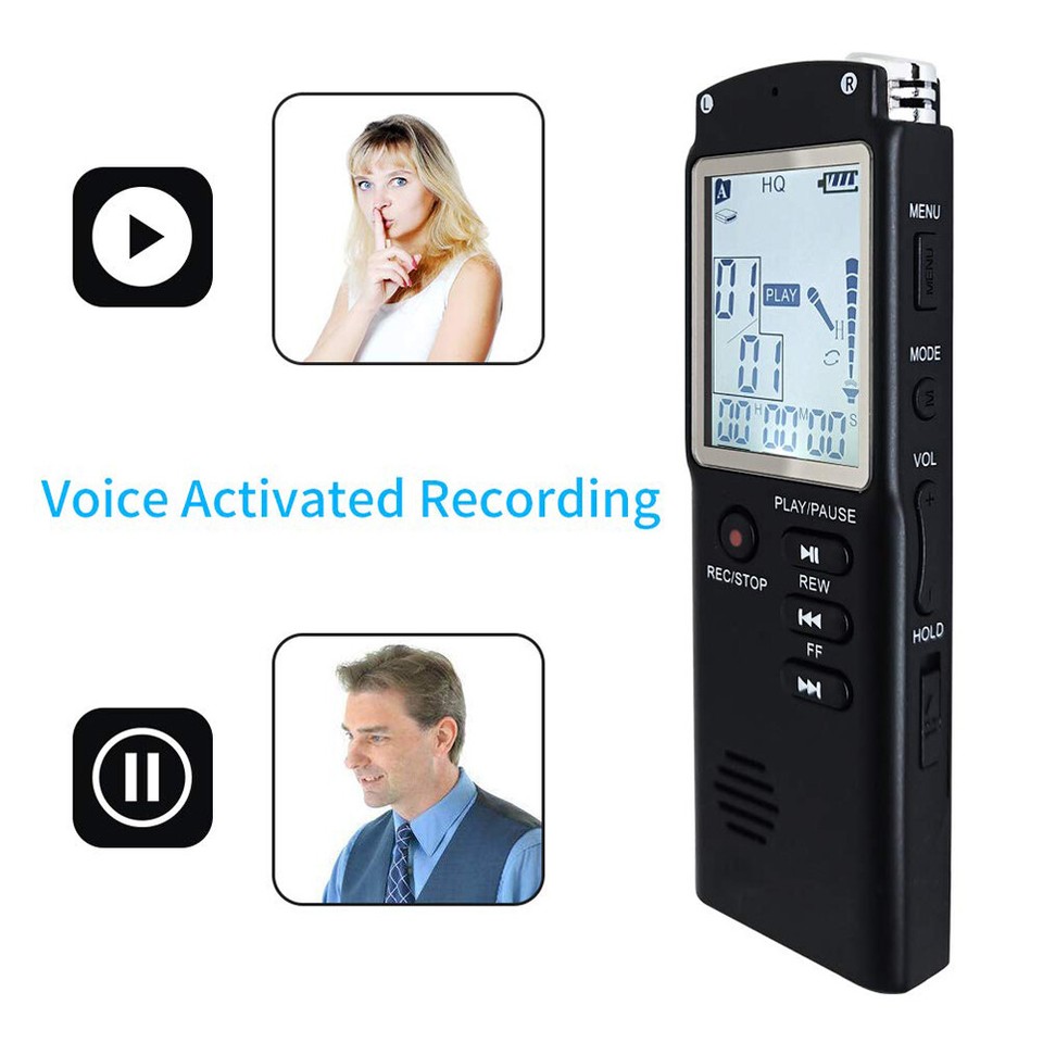 Digital Voice Activated Recorder Mini Spy Audio Recording Dictaphone ...