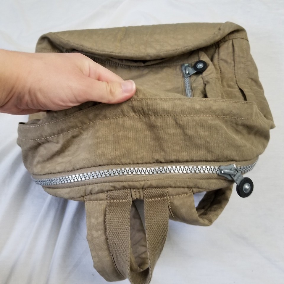 Kipling Hal Expandable Backpack Large Beige Tan Hiking Outdoor School ...