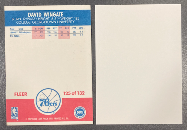 DAVID WINGATE 1987-88 FLEER RC 125 | eBay