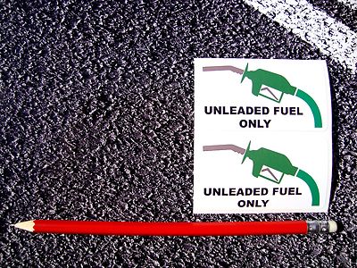 Unleaded Fuel Only Warning Stickers Cars Taxi Ford Fiat Vauxhall Bmw ...