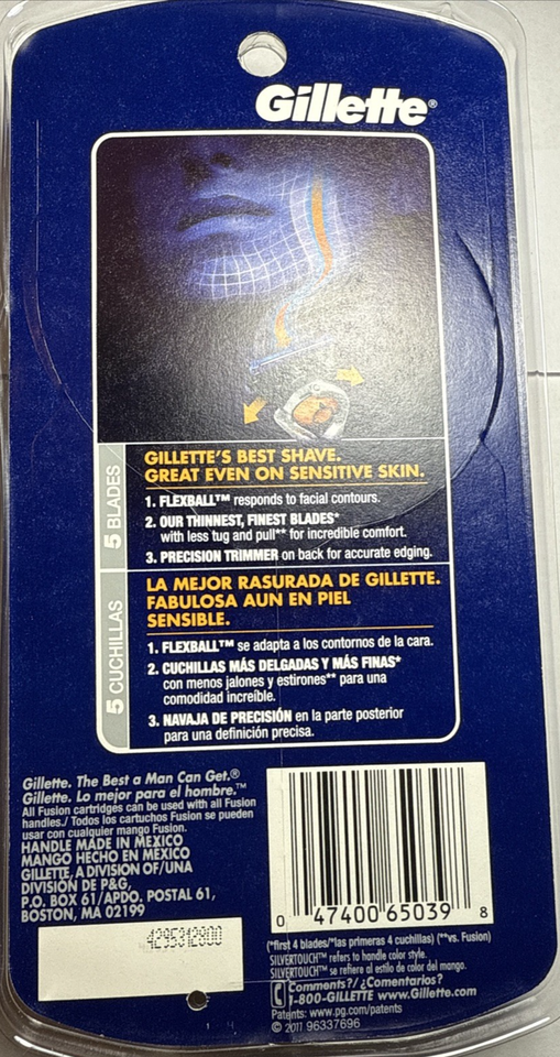 Gillette - Fusion Proglide Flex Ball #1 RAZOR + #1 CARTRIDGE SILVER ...