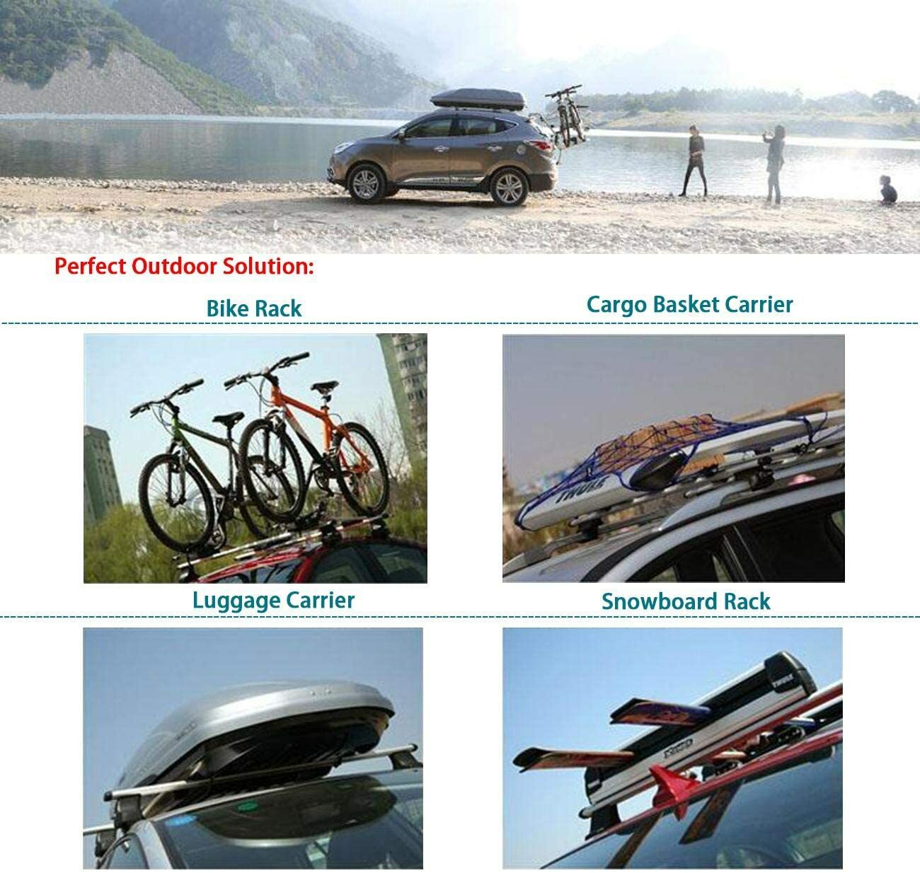 For Toyota Camry 99-21 48" Roof Rack Top Crossbars Kayak Cargo Luggage ...
