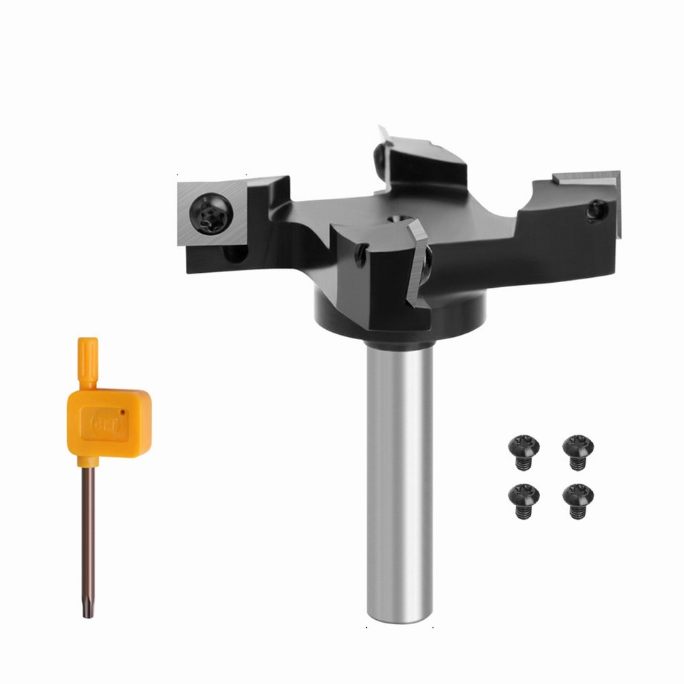 CNC Spoilboard Surfacing Router Bit 1/2" Shank Carbide Insert Cutter ...