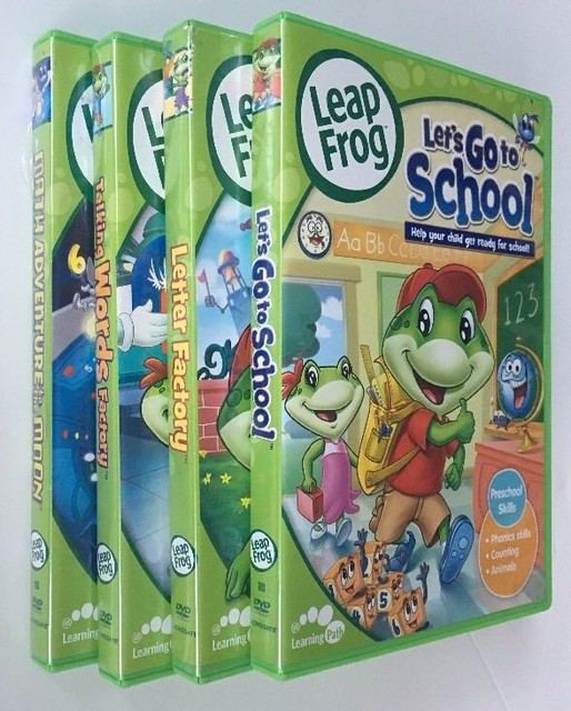 Leapfrog Learning DVD Set Let's Go to School Letters Words Reading Math ...