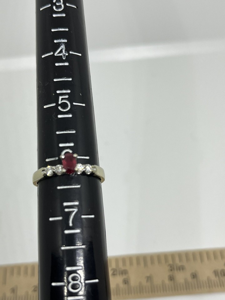 Shane Co. 14k White Gold Ruby & Diamond Engagement Ring Size 6.25 | eBay