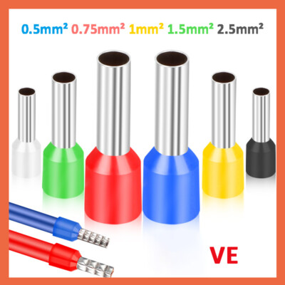 Insulated Straight Pin Terminals Connector Terminal Crimp Electrical ...