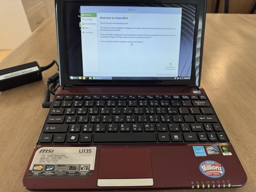 MSI U135 Netbook - intel Atom n450, 1 GB RAM, 250GB HDD - Linux Mint - Works | eBay