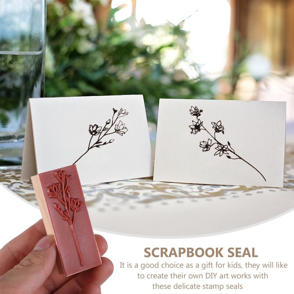 8Pcs Wooden Stamps Scrapbook Seal DIY Hand Account Handbook Stamp for ...