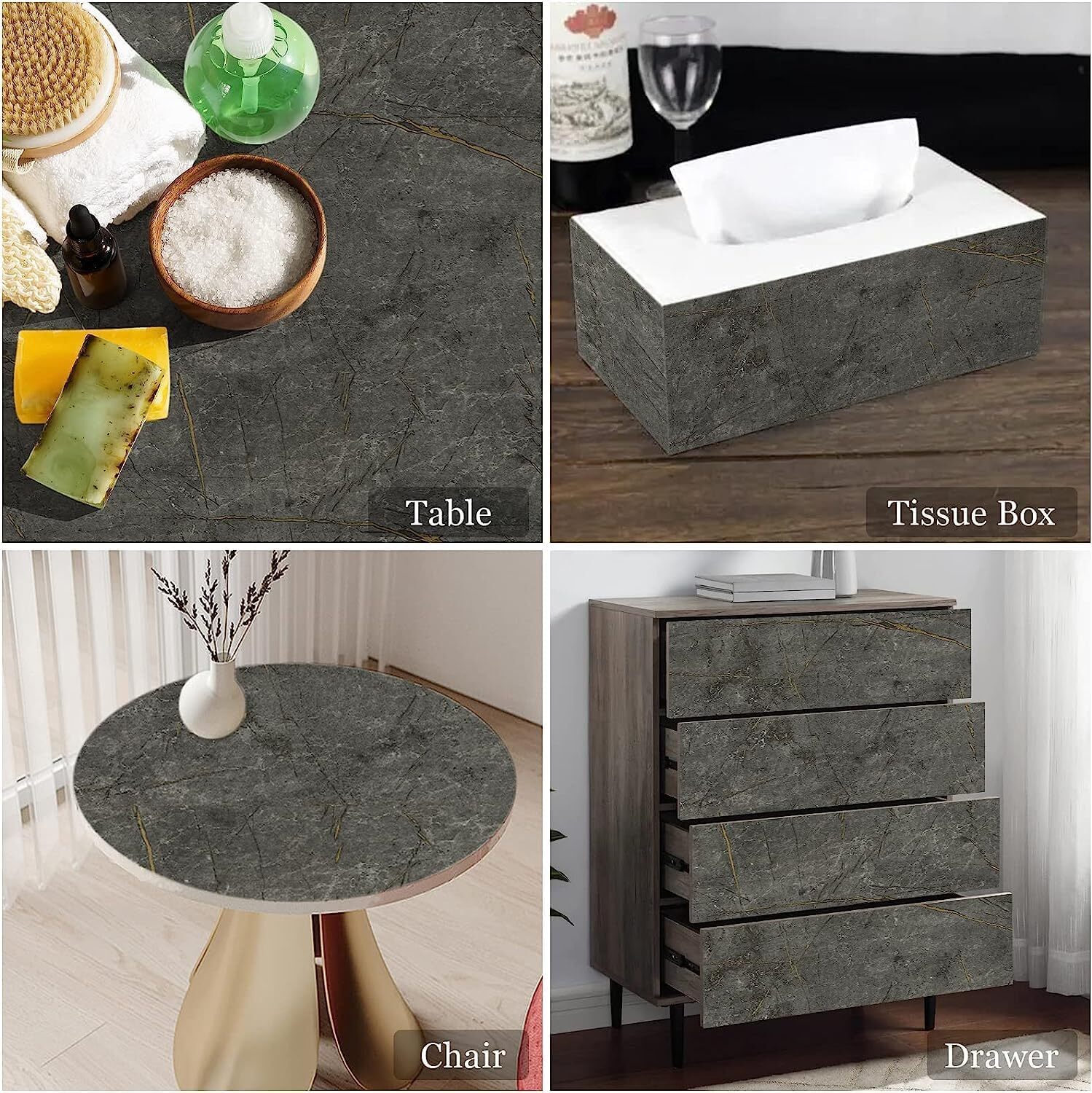 Self Adhesive Kitchen Worktop Covering Vinyl Wrap Cupboard Door Marble ...