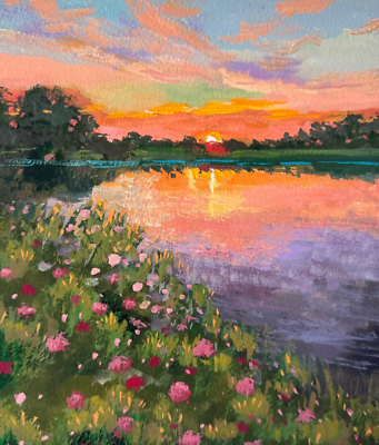 Flower Landscape And Sunset Sunset Sky Cloudy Pink Sky Nature