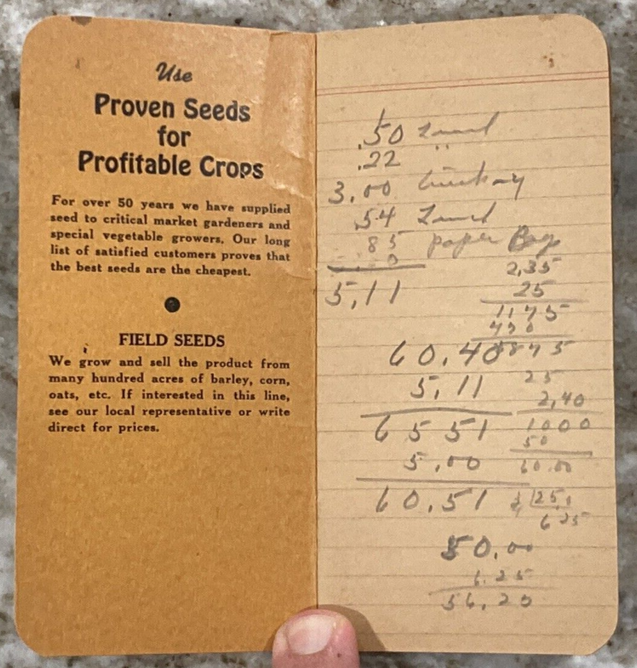 L.P. GUNSON & CO. Rochester NY Farming Seed Memo Booklet 1947 Memo Book ...