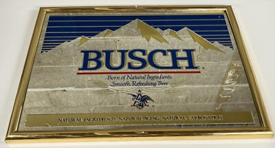 Vintage BUSCH Beer mirror BUSCH MOUNTAINS Anheuser-Busch 18 1/2 x 13 1/ ...