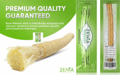Zenia Miswak Natural Toothbrush Stick Toothpaste sewak Stick Meswak ...