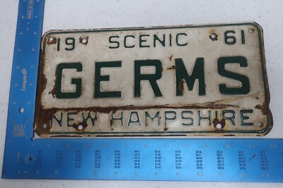 New Hampshire License Plate Vanity 1961 Doctor Nurse Sick Illness ...