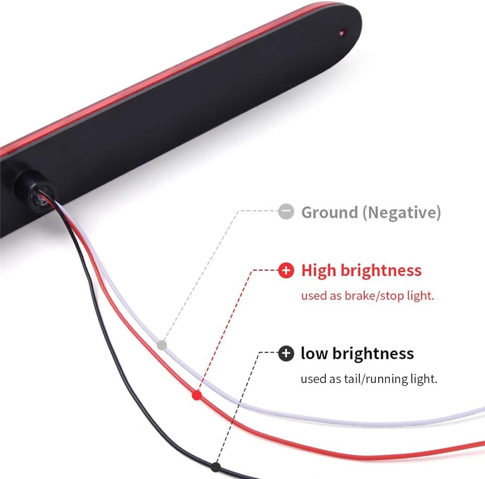 2PCS 16" 11 LED Red Truck Trailer Light Bar Stop Turn Tail Brake Light ...