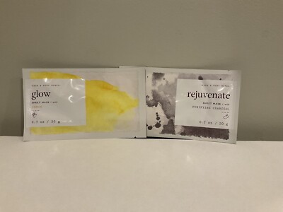 *2 PACK* Bath & Body Works FACE MASKS Glow + Rejuvenate with Charcoal ...
