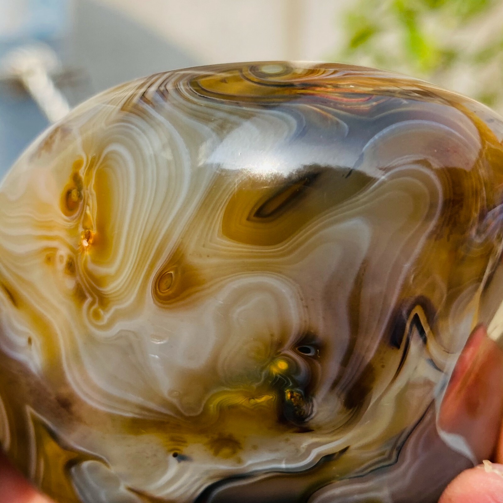 305g Dendritic Natural Chalcedony Agate Crystal Palm Stone Landscape ...