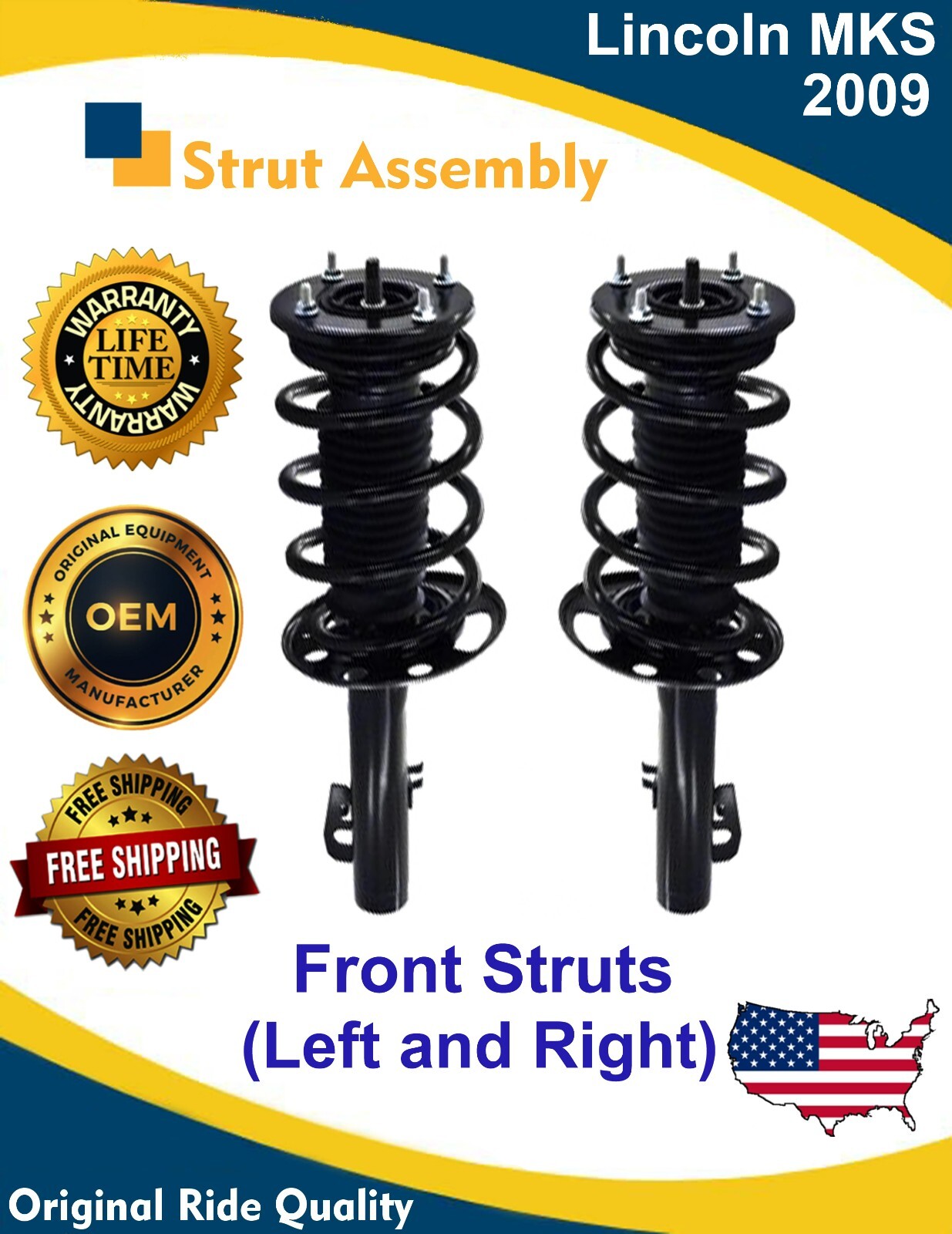 Premium OE Front Struts for 2009 Lincoln MKS 3.7 Lifetime Warranty | eBay