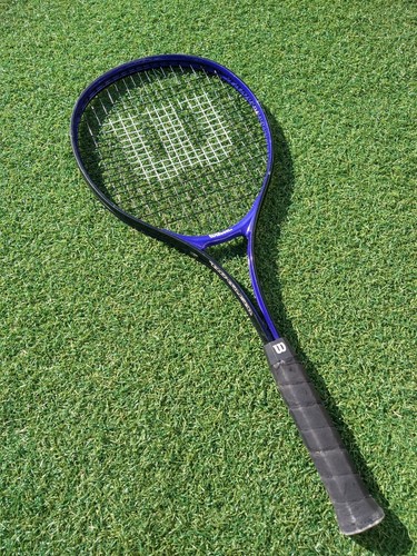 WILSON ENFORCER TENNIS RACQUET GRIP L4 / 4 1/2 - BLUE / BLACK | eBay