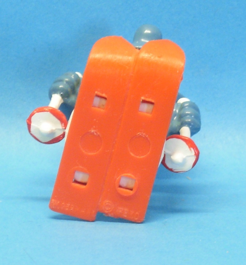 20091 SKILÄUFER Schlumpf Nr. 3 Stöcke dünne Stockring oben rot unten ...